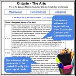 Grade 8 Ontario Report Card Comment Bank - PAST THE POTHOLES