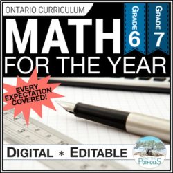 Grade 4 Full Year Bundle: Ontario Math Curriculum 2020 - PAST THE POTHOLES