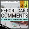 Grade 8 Ontario Report Card Comment Bank - PAST THE POTHOLES