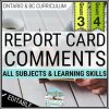 Grade 5 Ontario Report Card Comment Bank - PAST THE POTHOLES