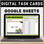 Double Digit Multiplication Practice - Math Task Cards - PAST THE POTHOLES