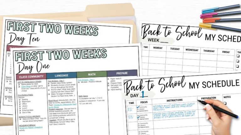 First Week of School Lesson Plans and Activities (10 Day Outline ...